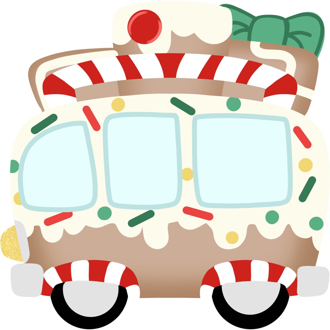 Door Hangertemplate: VW Gingerbread Bus Door Hanger Template, Digital ...