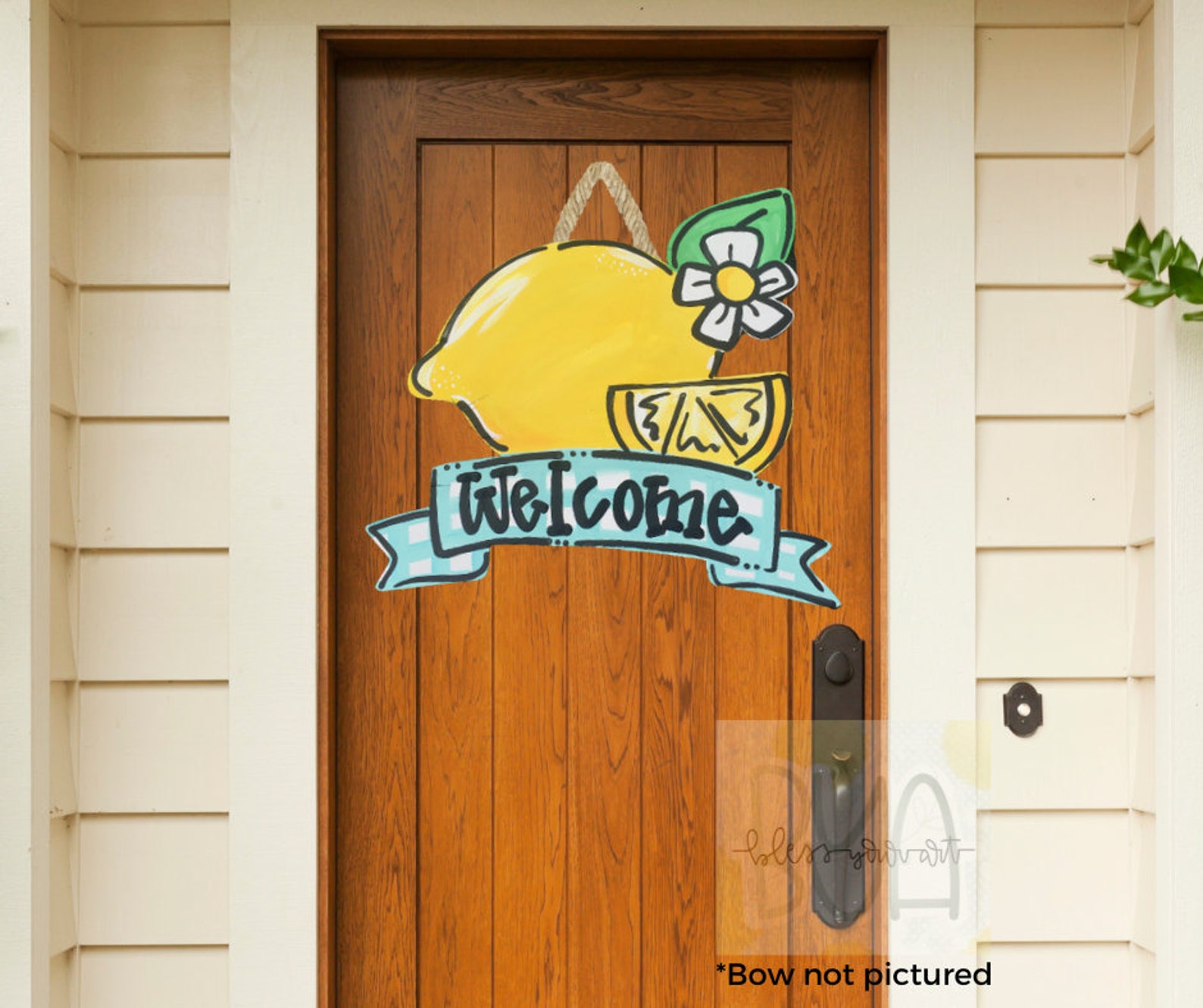 Welcome Lemon Door Hanger, Summer Door Hanging, Porch Sign, Lemon Door ...