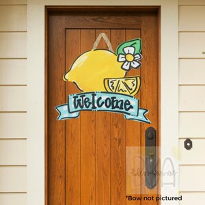 Welcome Lemon Door Hanger, Summer Door Hanging, Porch Sign, Lemon Door ...