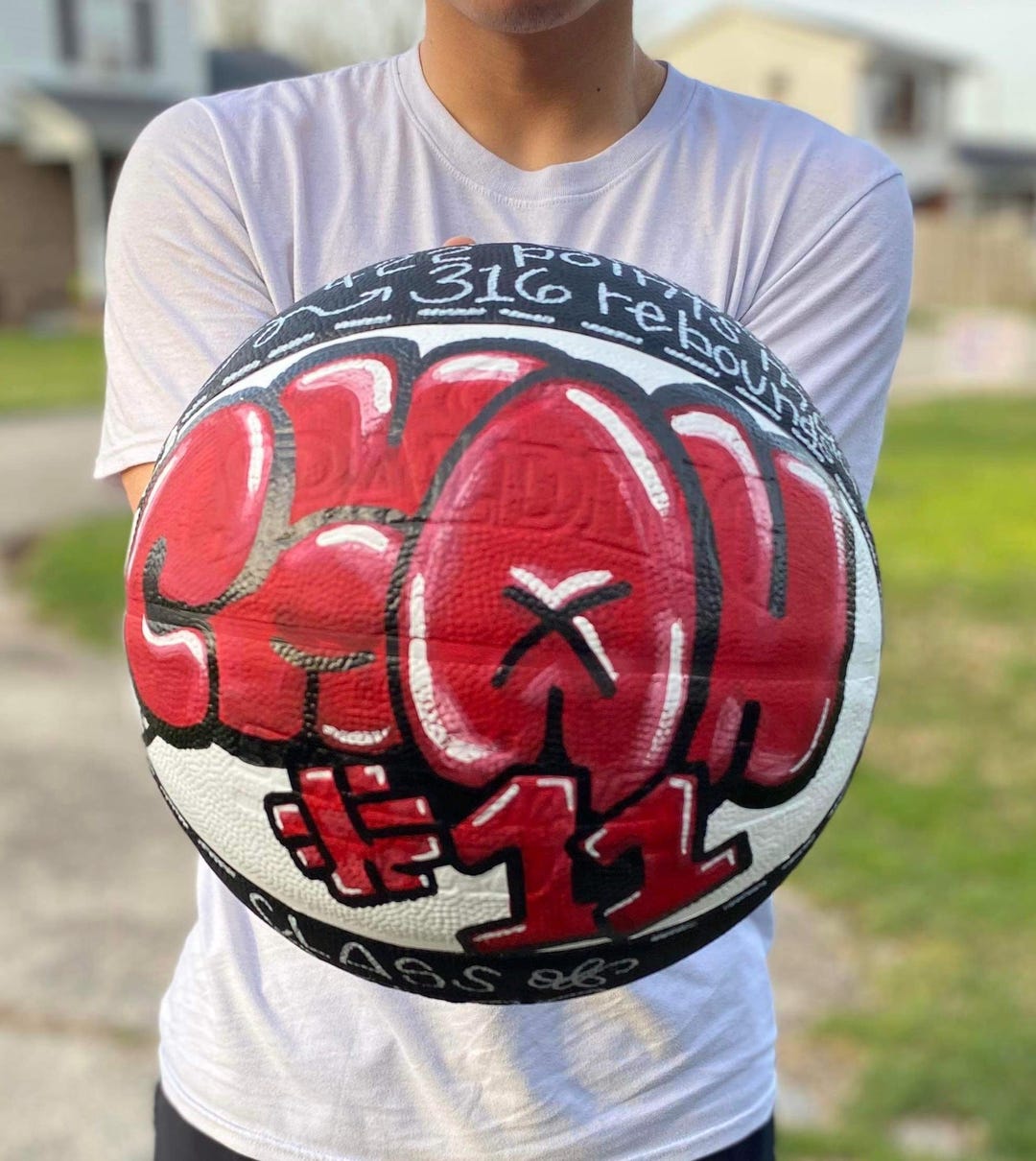 Personalized Hand Painted Basketball, Senior Gift, Coach Gift, Athlete ...