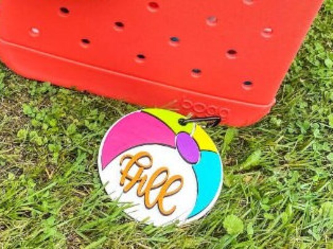 Beach Ball Bag Tag, Beach Bag Tag, Car Charm, Pool Bag Charmbogg Bag ...