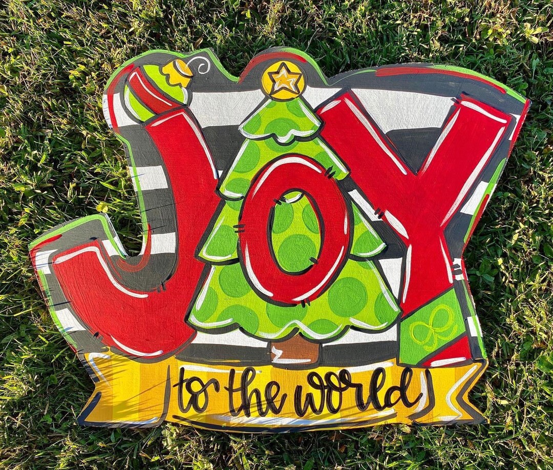 Joy to the World Door Hanger, Christmas Door Sign, Christmas Joy Decor ...