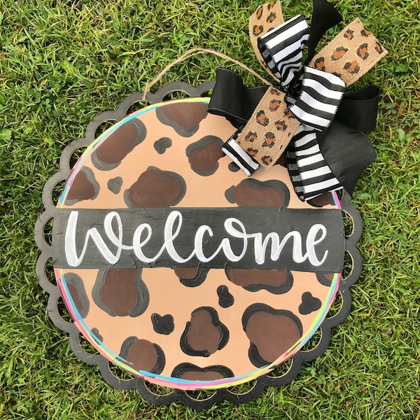 Leopard Door Hanger - Etsy