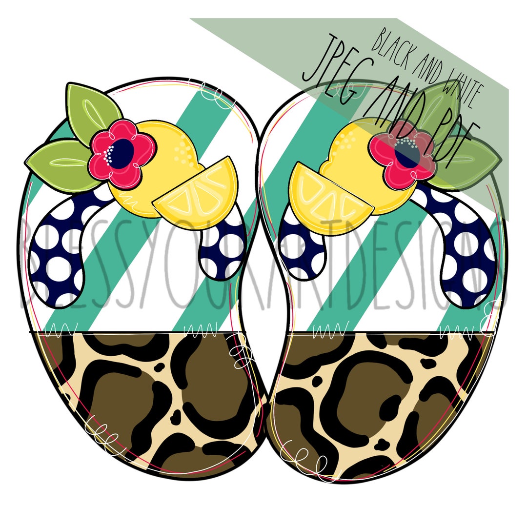 TEMPLATE: Summer Flip Flops Door Hanger Template, Summer Door Hanger ...