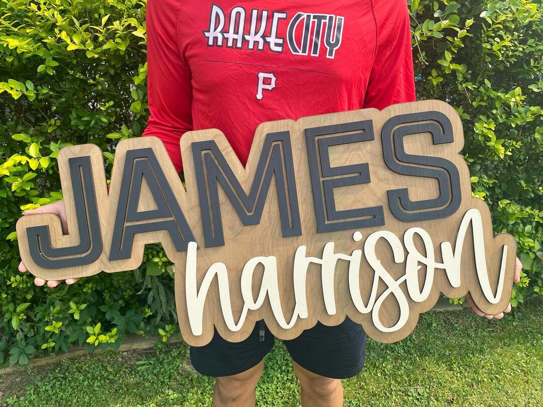 Custom Wood Name Sign, Large Name Sign, Nursery Name Sign, Layered 3D ...