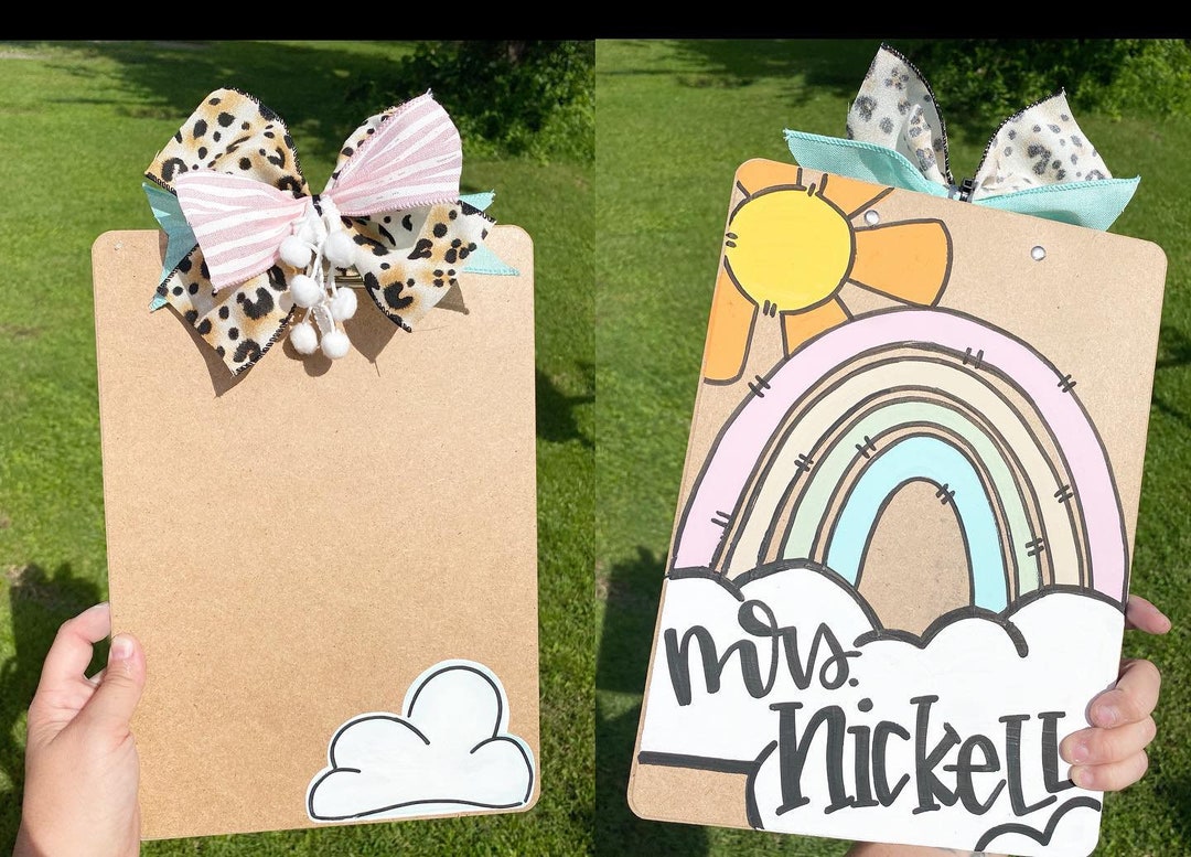 Painted Clipboard, Teacher | Teacher Gift| Boho Rainbownurse Gift ...