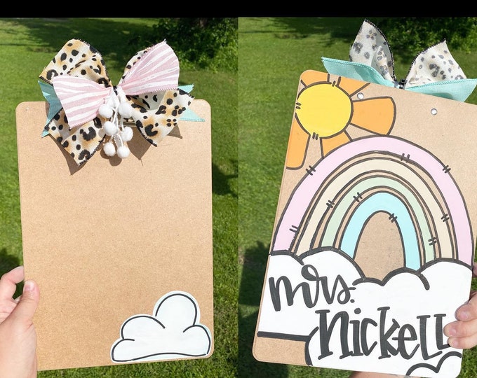 Painted Clipboard, Teacher | Teacher Gift| Boho Rainbownurse Gift ...