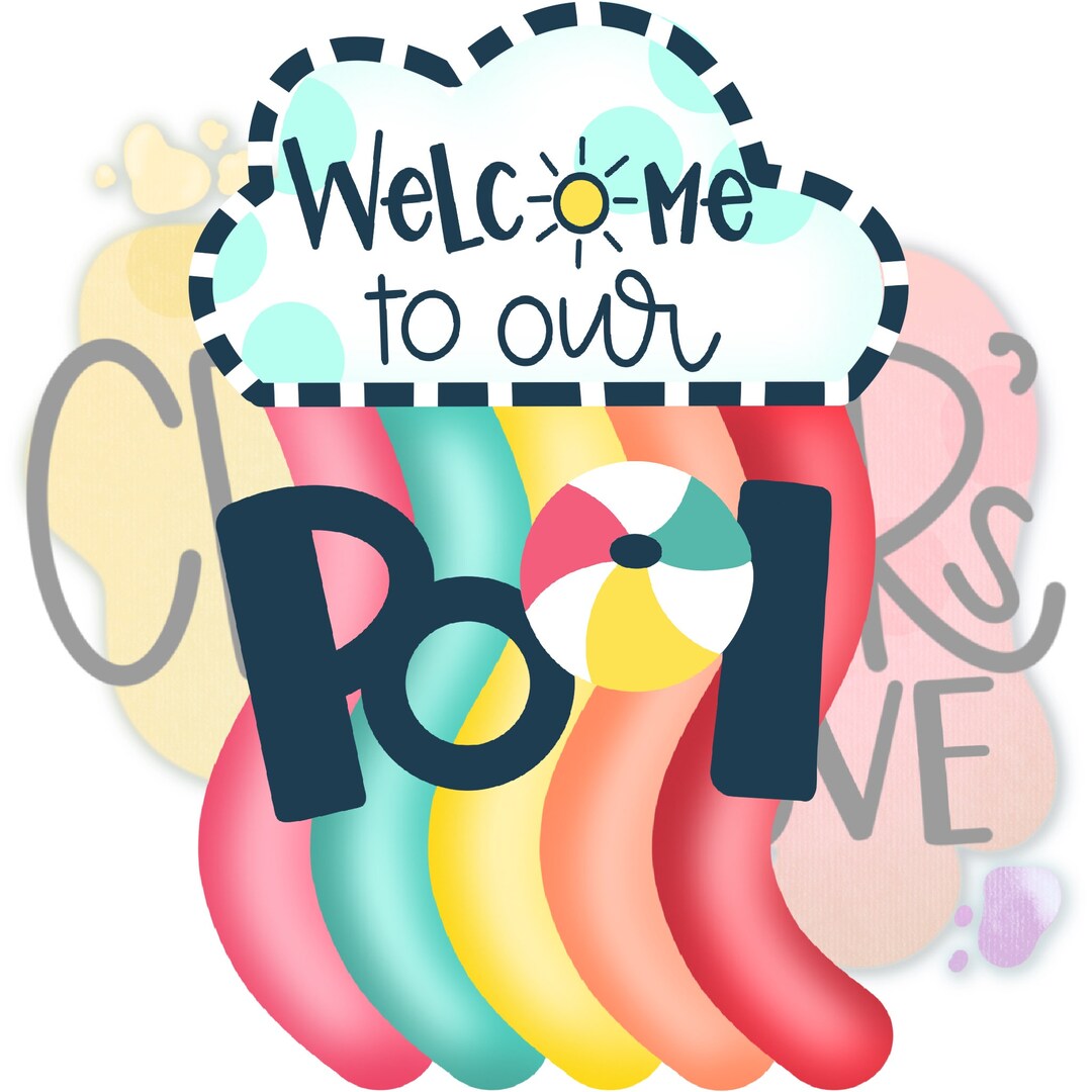 Door Hanger Template: Welcome to Our Pool Door Hanger, Digital Download ...