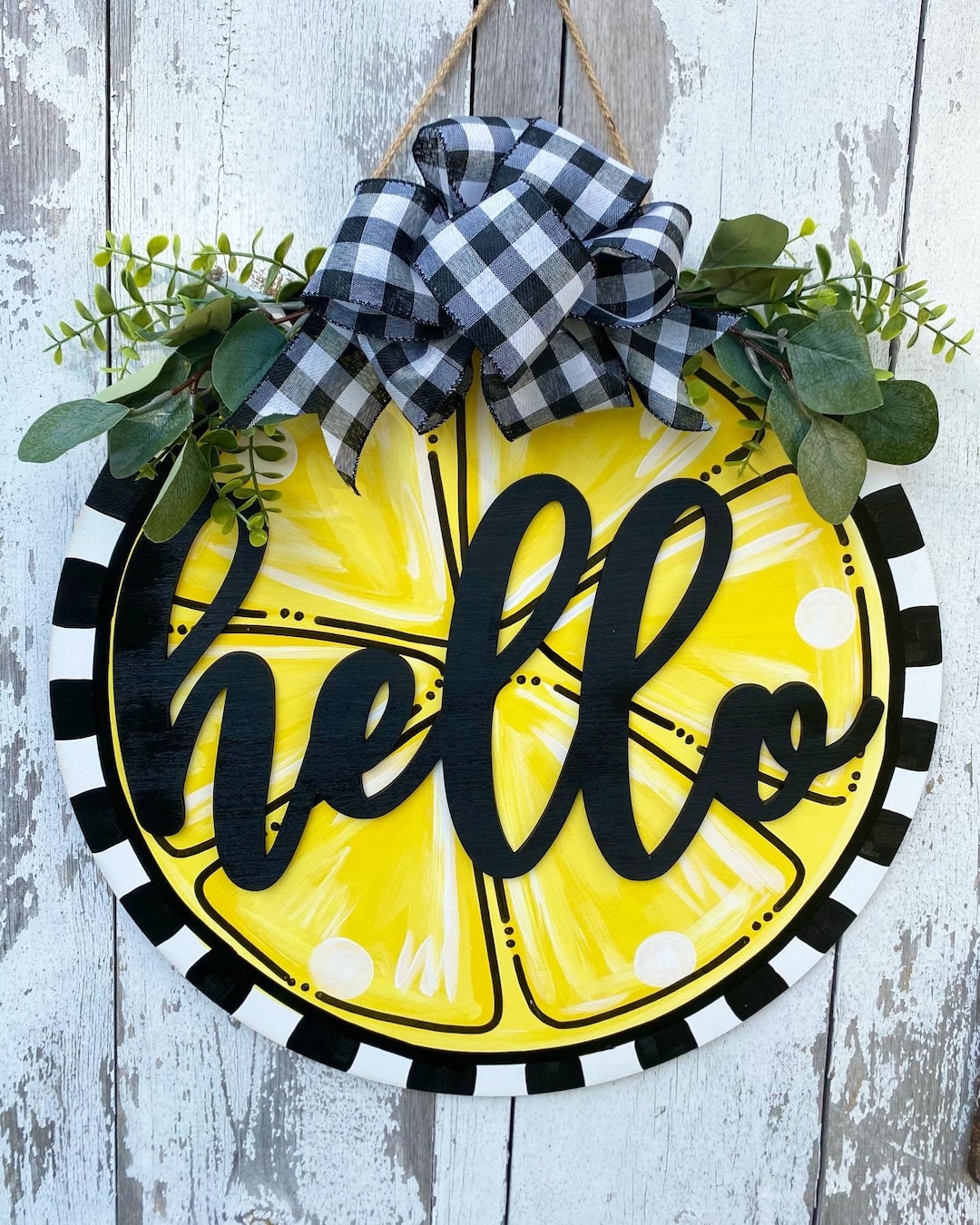 Lemon Door Hanger, Summer Porch Sign, Lemon Door Sign, Welcome Door ...