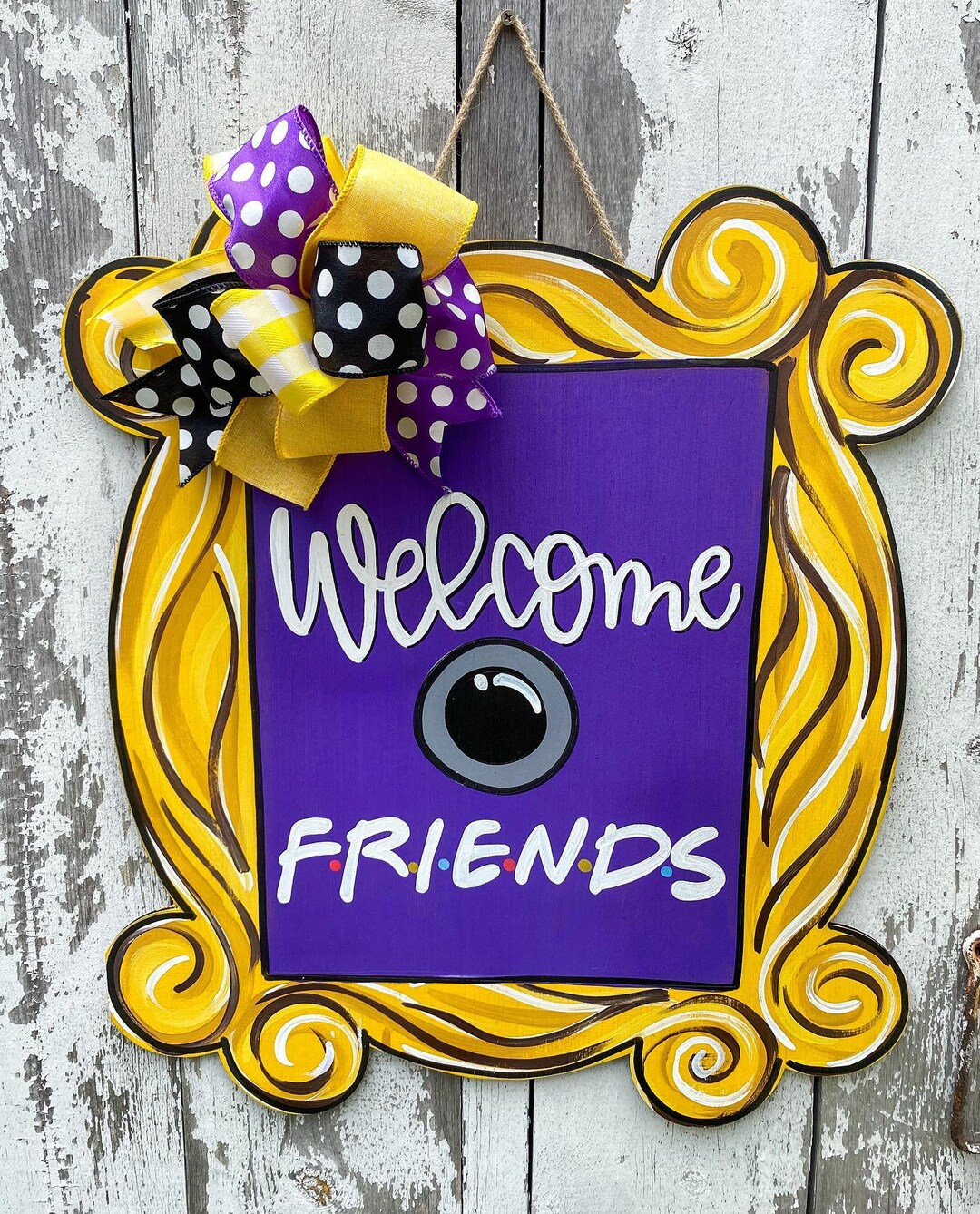 Welcome Friends Door Hanger, Welcome Door Decor, Everyday Decor, Front ...