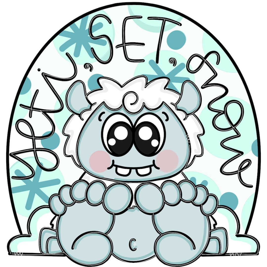 Door Hanger Template: Yeti, Set, Snow| Door Hanger Template, Digital ...