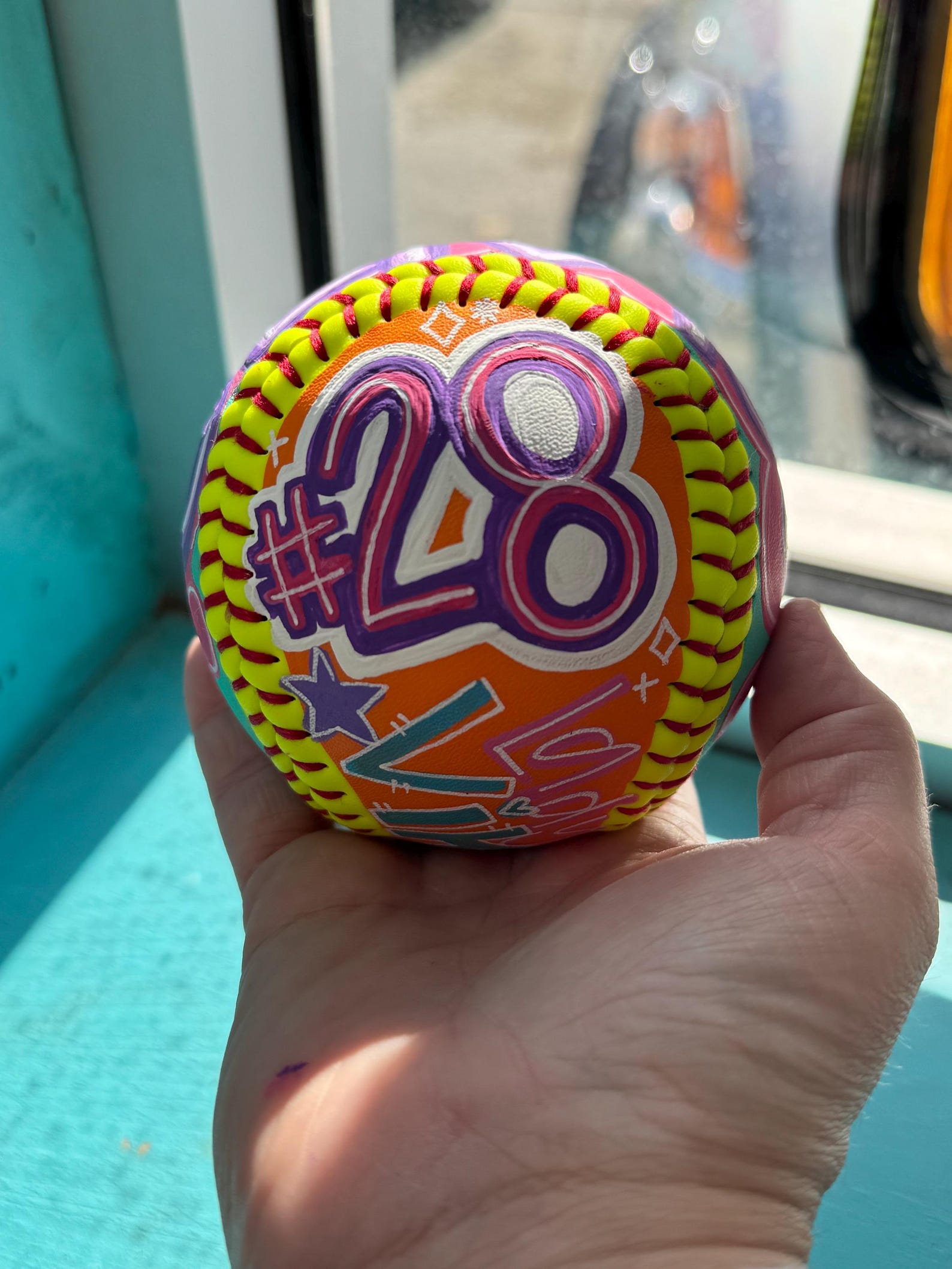 Custom Hand Painted Softball | Personalized Senior Gift, Player Name ...
