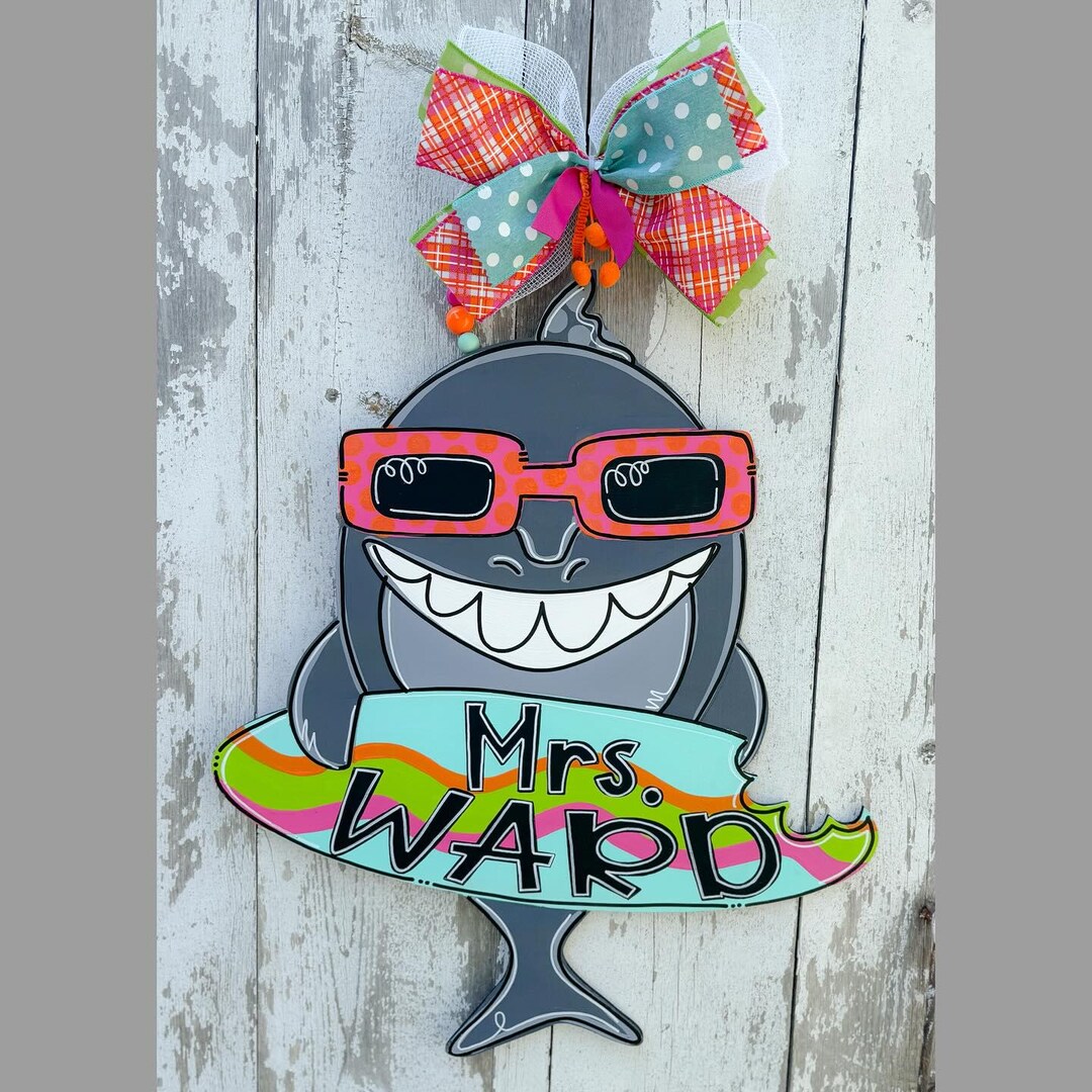 Shark Door Hanger, Sea Animal, Shark Door Sign, Sea Door Sign ...