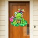 Frog Wooden Door Hanger, Summer Porch Decor, Wooden Door Decor, Spring ...