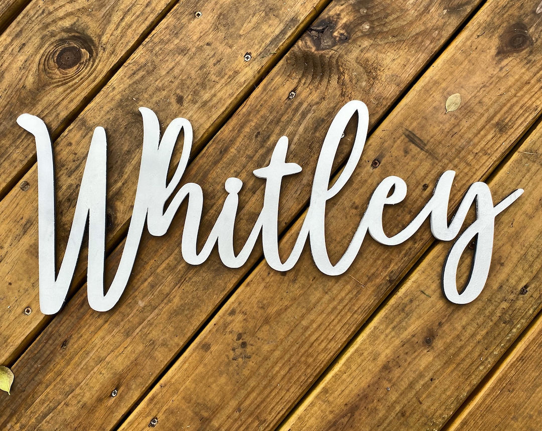 Calligraphy Name Sign - Custom Wood Cutouts - Nursery Name Sign - Wood ...