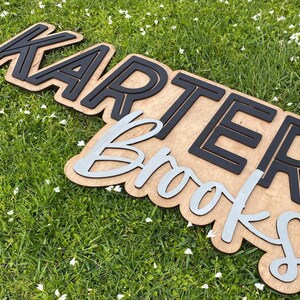 Custom Wood Name Sign, Large Name Sign, Nursery Name Sign, Layered 3D ...
