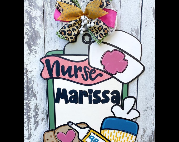 Nurse Door Hanger, School Nurse Sign, Nurse Door Decor, Nurse Door Sign ...