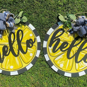 Lemon Door Hanger, Summer Porch Sign, Lemon Door Sign, Welcome Door ...
