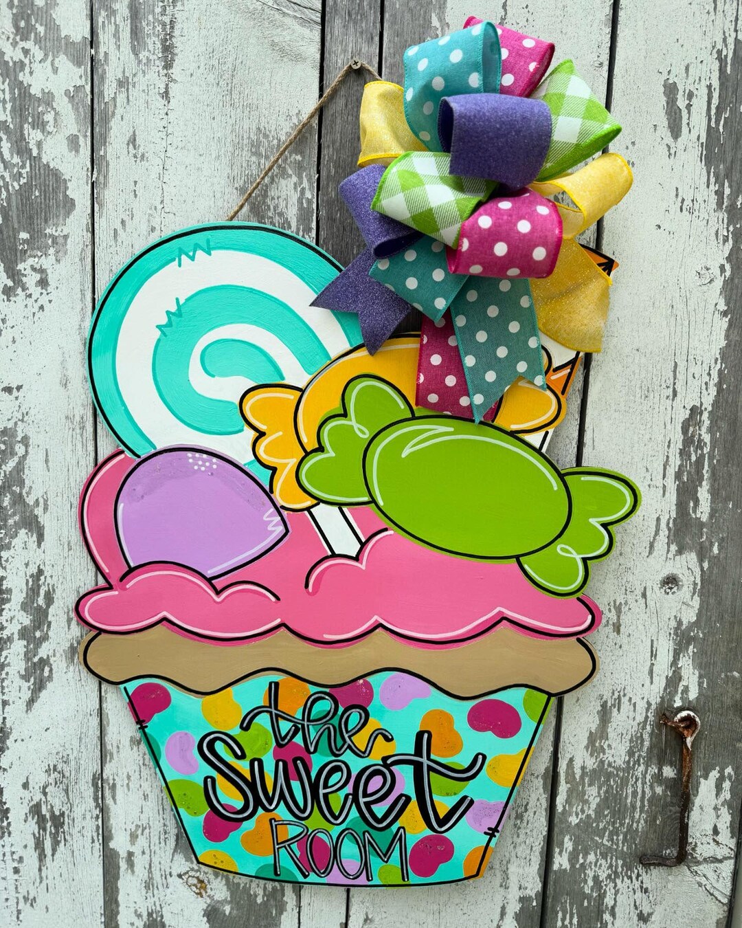 Candy Cupcake Door Hanger, Back to School Door Hanger, Teacher Sign ...