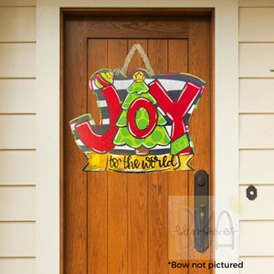 Joy to the World Door Hanger, Christmas Door Sign, Christmas Joy Decor ...