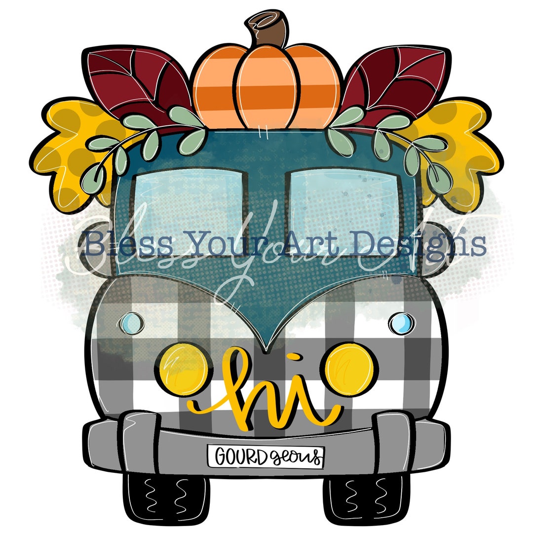 Door Hangertemplate: Fall VW Bus Door Hanger Template, Digital Download ...