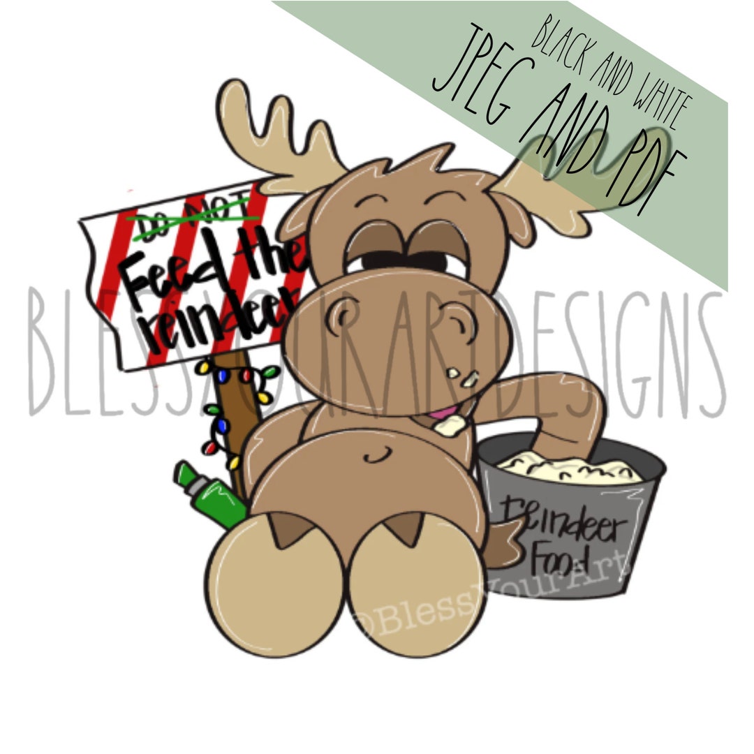 Door Hanger Template: Reindeer Door Hanger Template, Chubby Reindeer ...