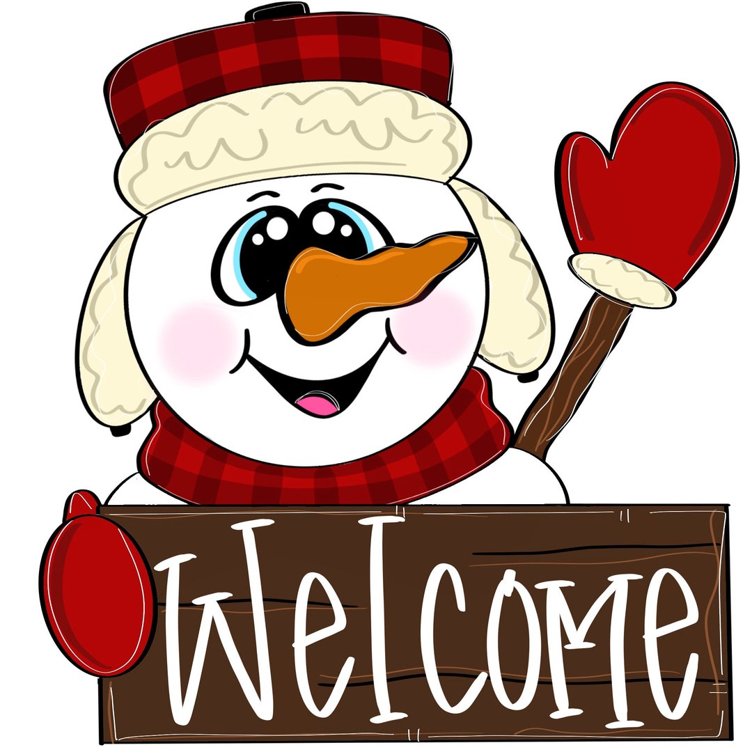 Door Hanger Template: Snowman Welcome| Door Hanger Template, Digital ...