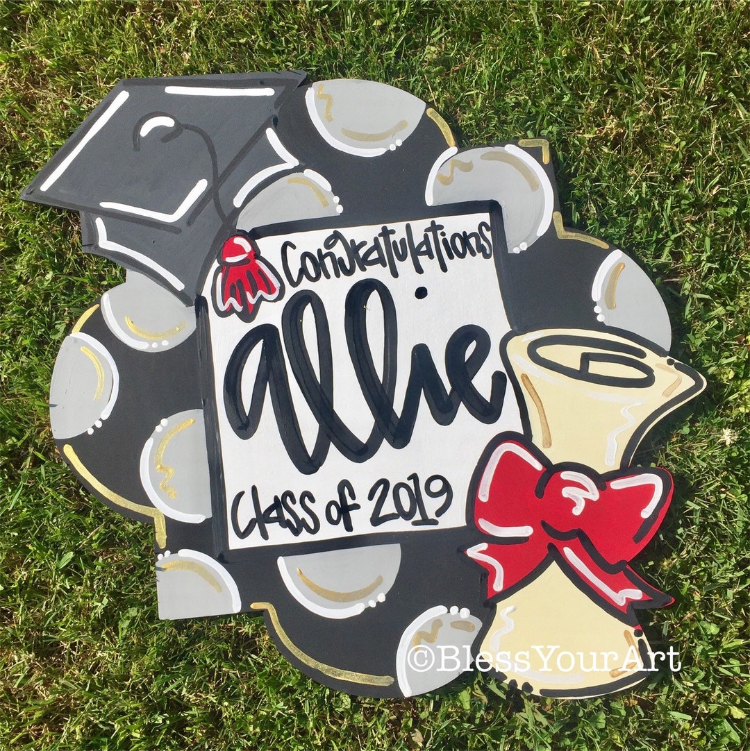 Personalized Sign| Wooden Graduation Door Hanger| Porch Sign| Graduate ...