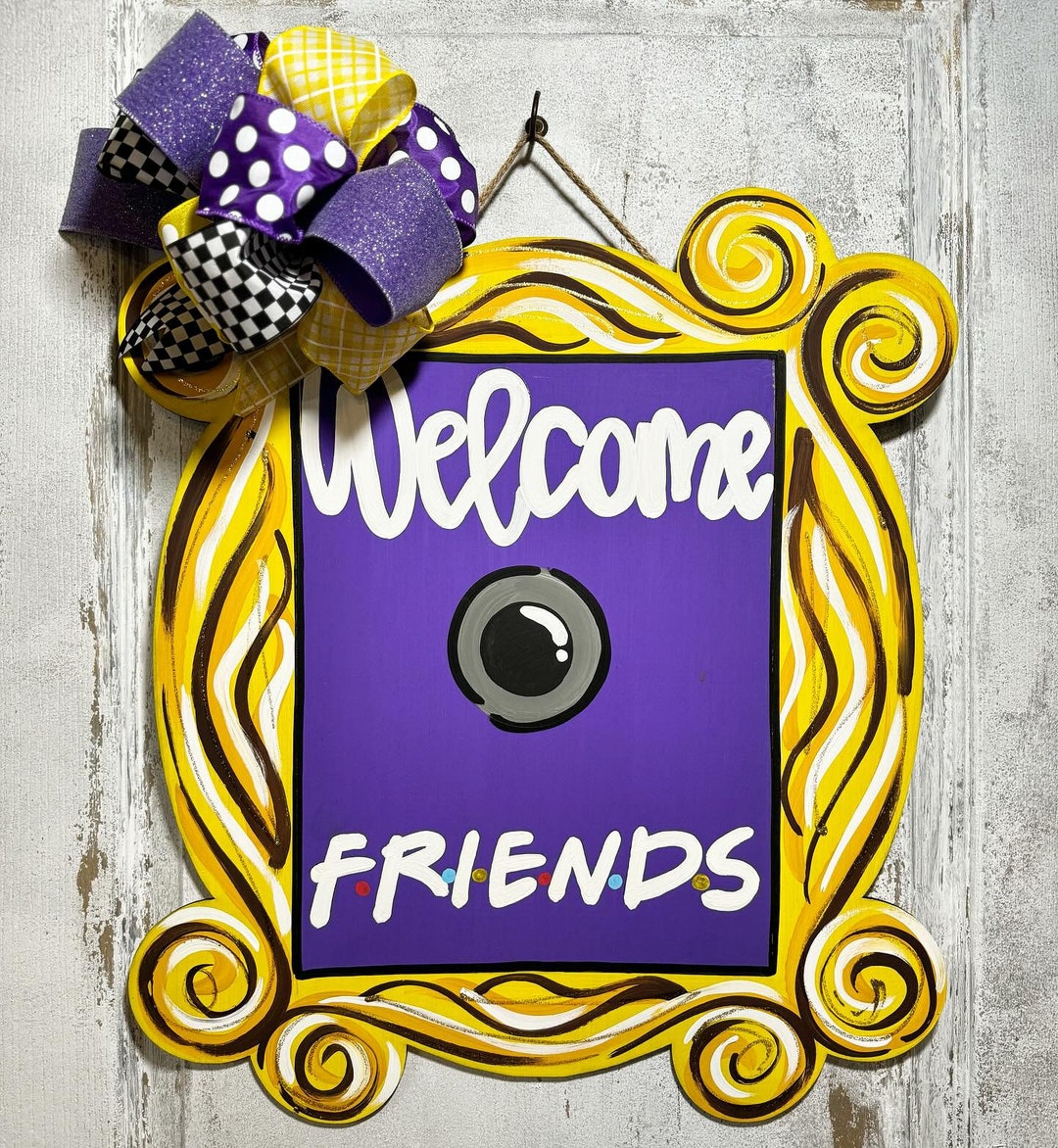 Welcome Friends Door Hanger, Welcome Door Decor, Everyday Decor, Front ...