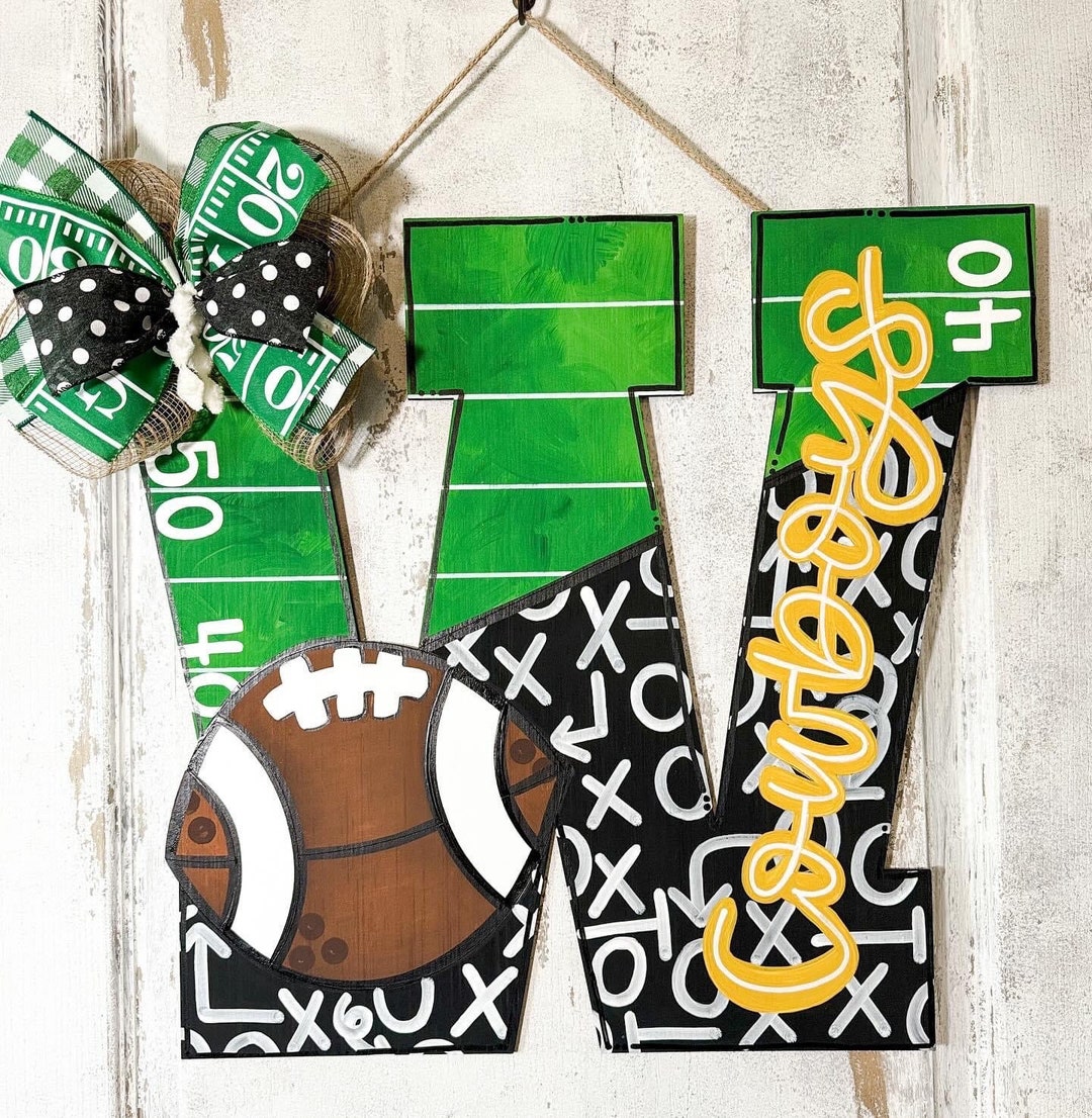 Personalized Football Door Hanger, Football Door Sign, Team Door Decor ...