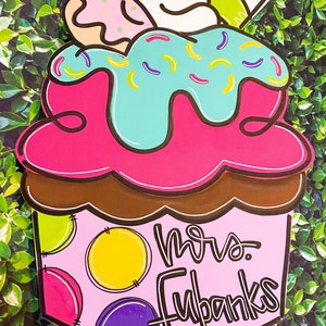 Donut Cupcake Door Hanger, Teacher Door Hanger, Classroom Decor, Donut ...