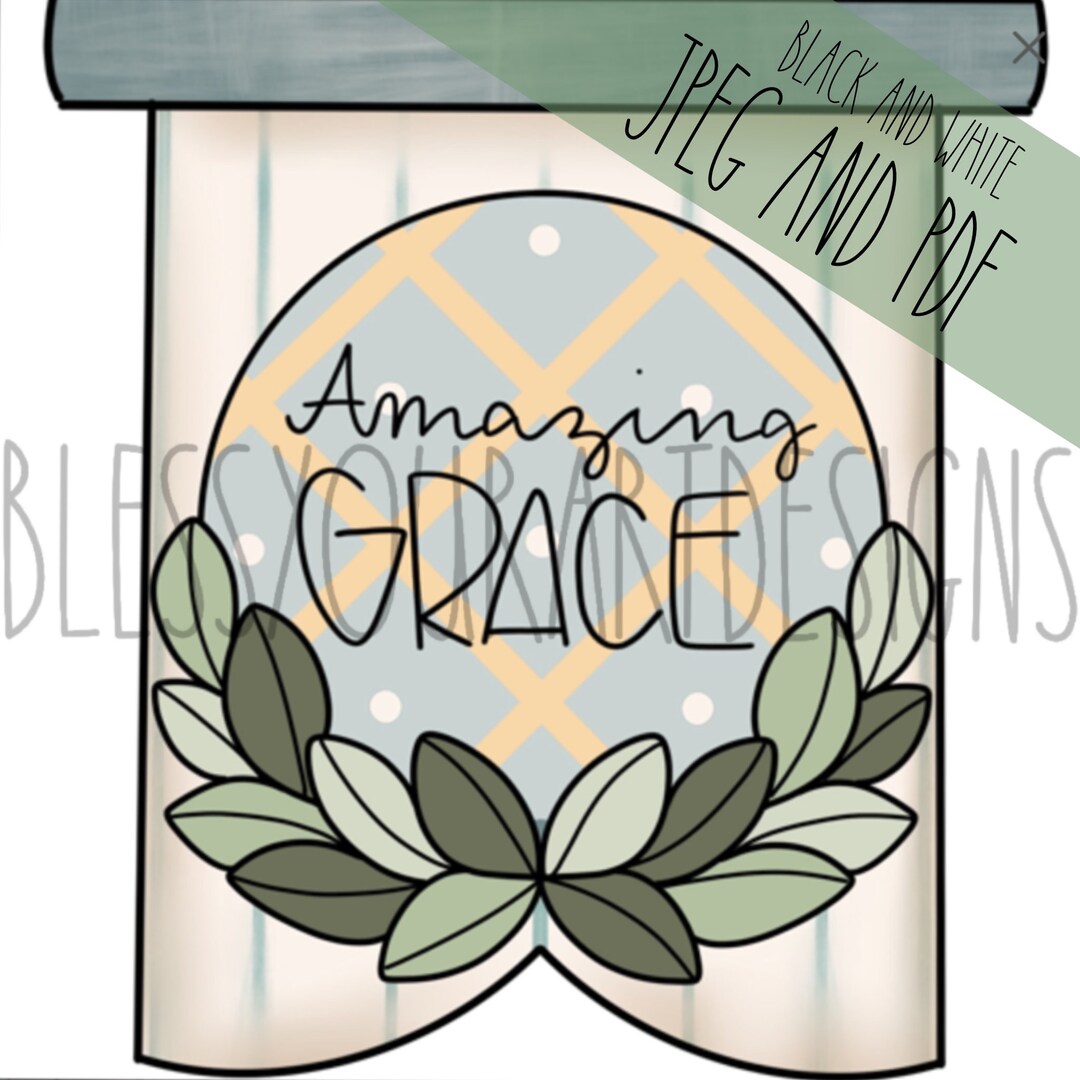 Door Hangertemplate: Amazing Grace Door Hanger Template - Etsy