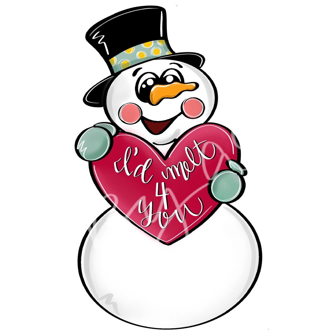 Door Hangertemplate: Snowman Valentine Door Hanger Template, Digital ...