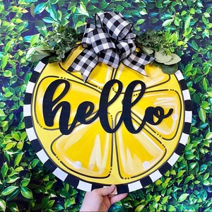 Lemon Door Hanger, Summer Porch Sign, Lemon Door Sign, Welcome Door ...