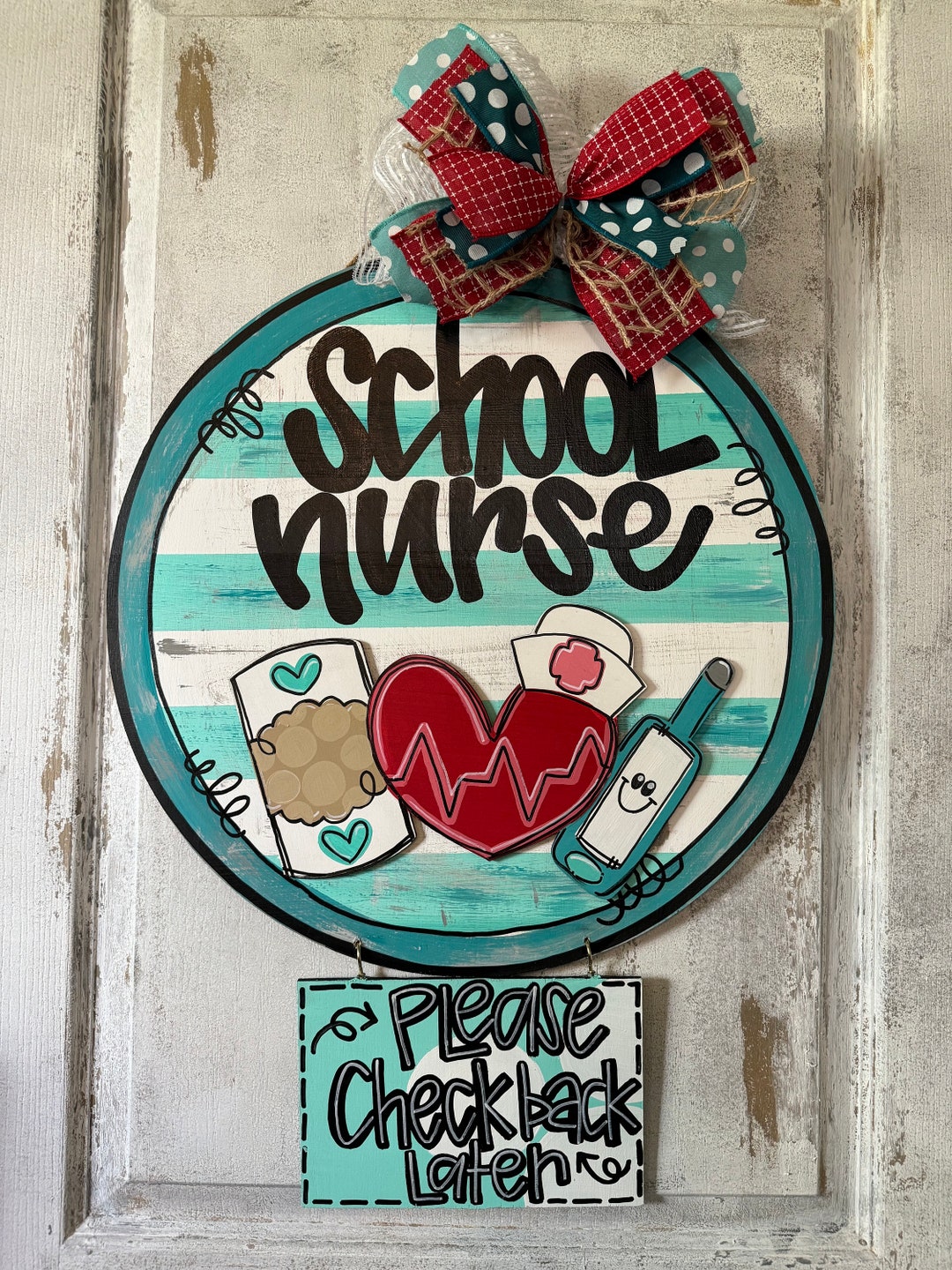 Nurse Door Hanger, Nurse Sign, School Nurse Decor, Nurse Gift, School ...