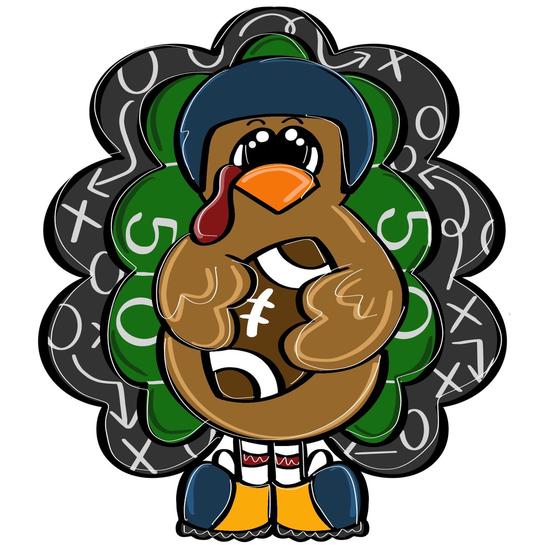 Door Hanger TEMPLATE: Football Turkey| Door Hanger Template, Digital ...