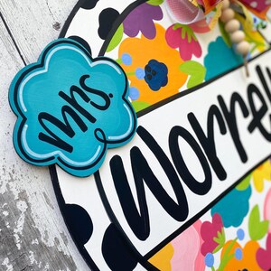 Floral Door Hanger, Whimsical Door Decor, Teacher Door Hanger, Teacher ...