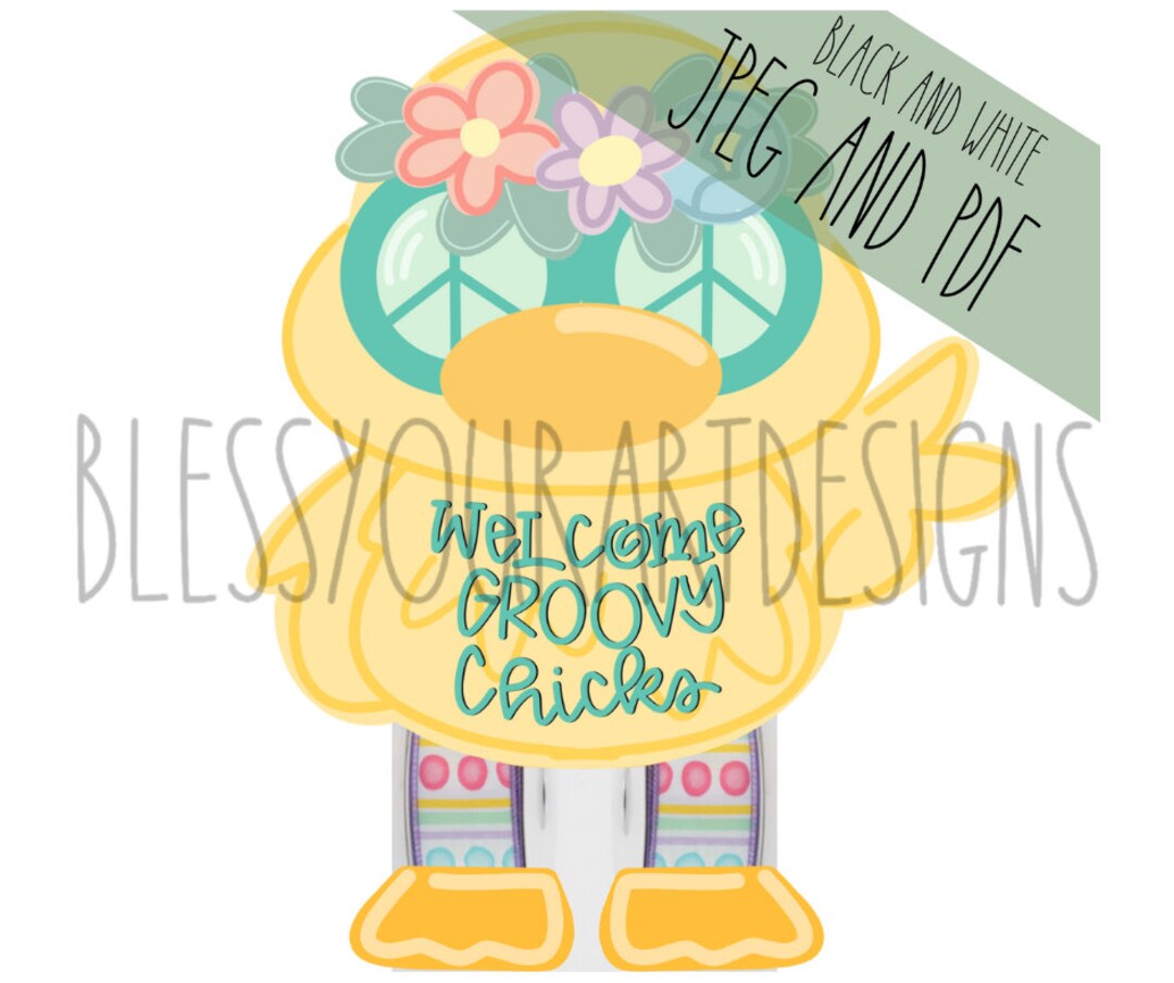 Welcome Groovy Chicks Door Hanger Pattern: Instant Digital Download for ...