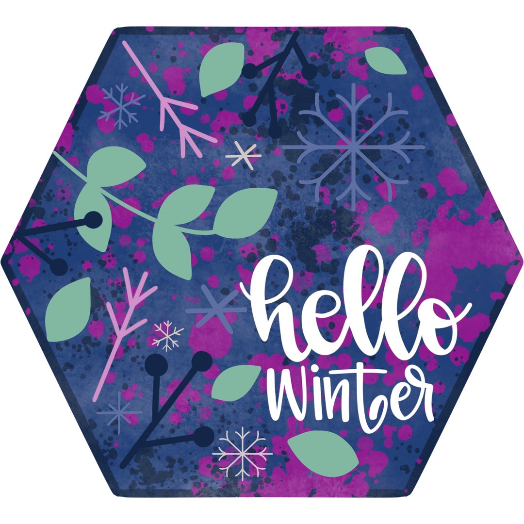 Door Hanger Template: Hello Winter| Door Hanger Template, Digital ...