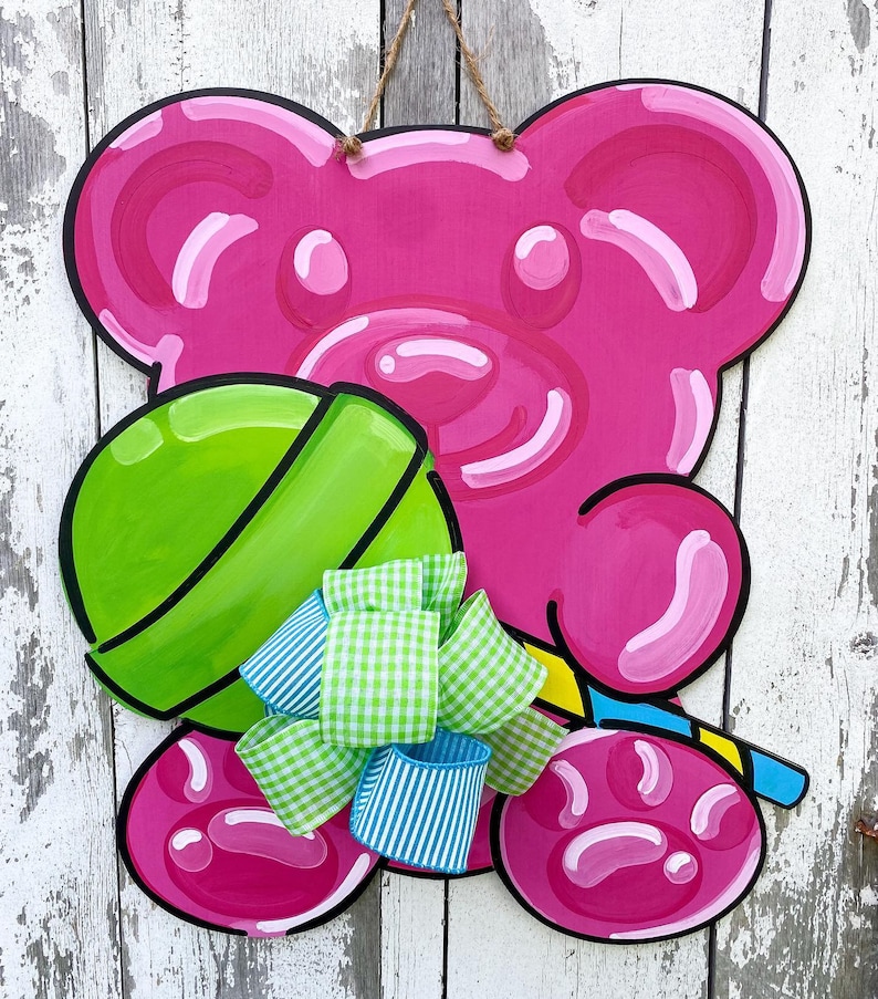 Gummy Bear Door Hanger, Teacher Sign, Candy Shop Sign, Candy Themed ...