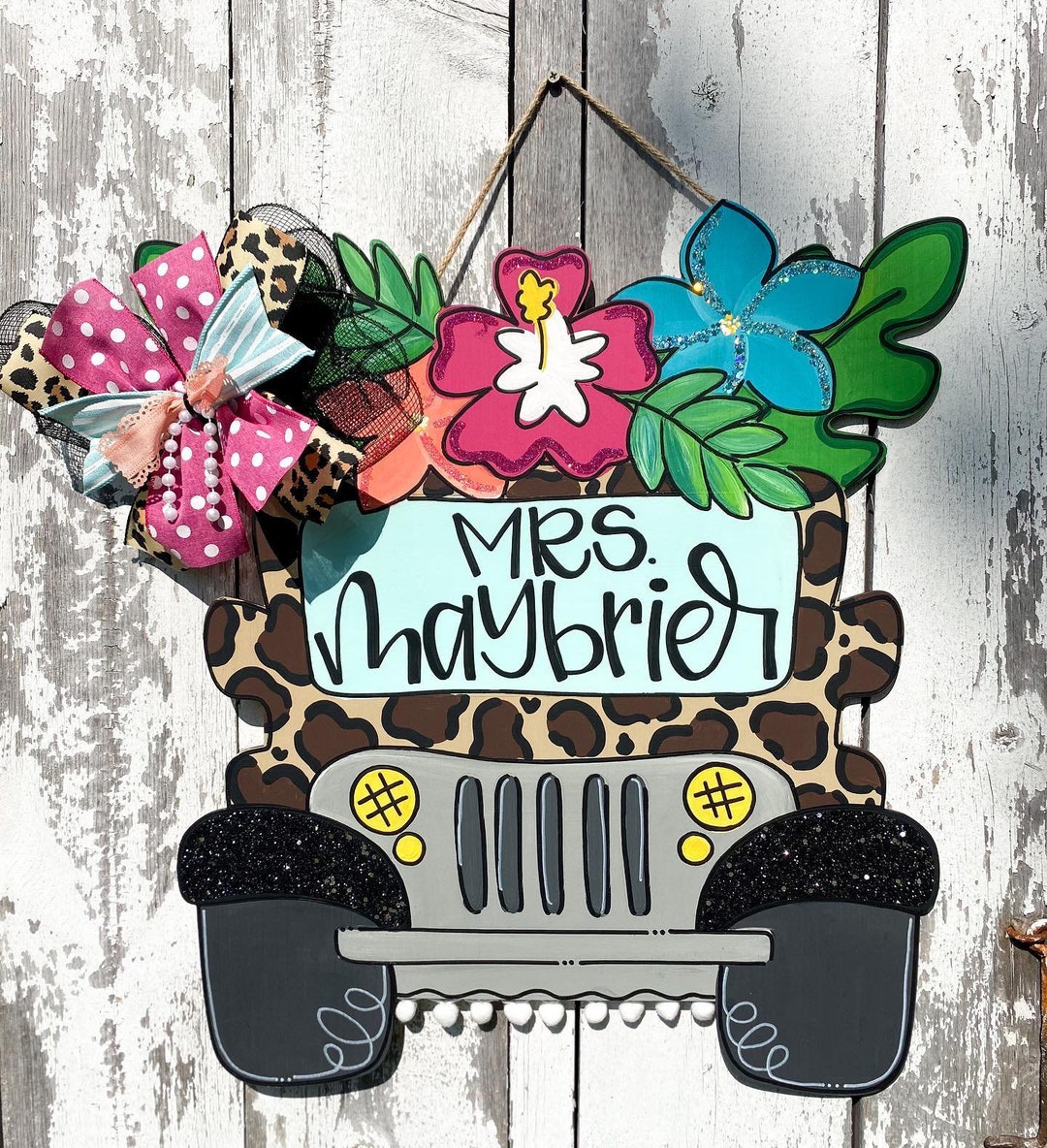 Safari Tropical Door Hanger, Teacher Sign, Truck Door Sign, Teach Door ...