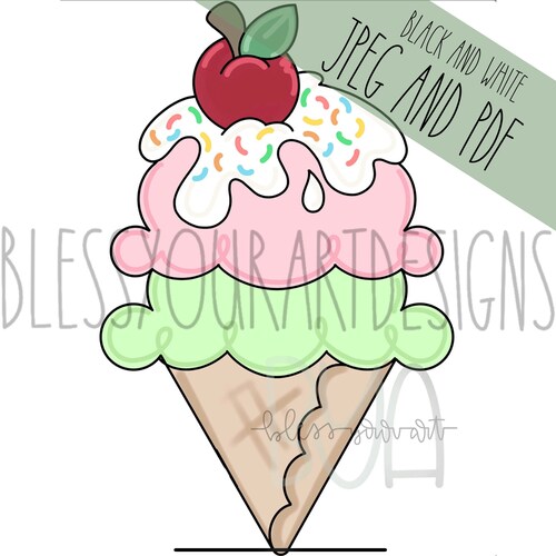 TEMPLATE Door Hanger: Patriotic Ice Cream - Etsy