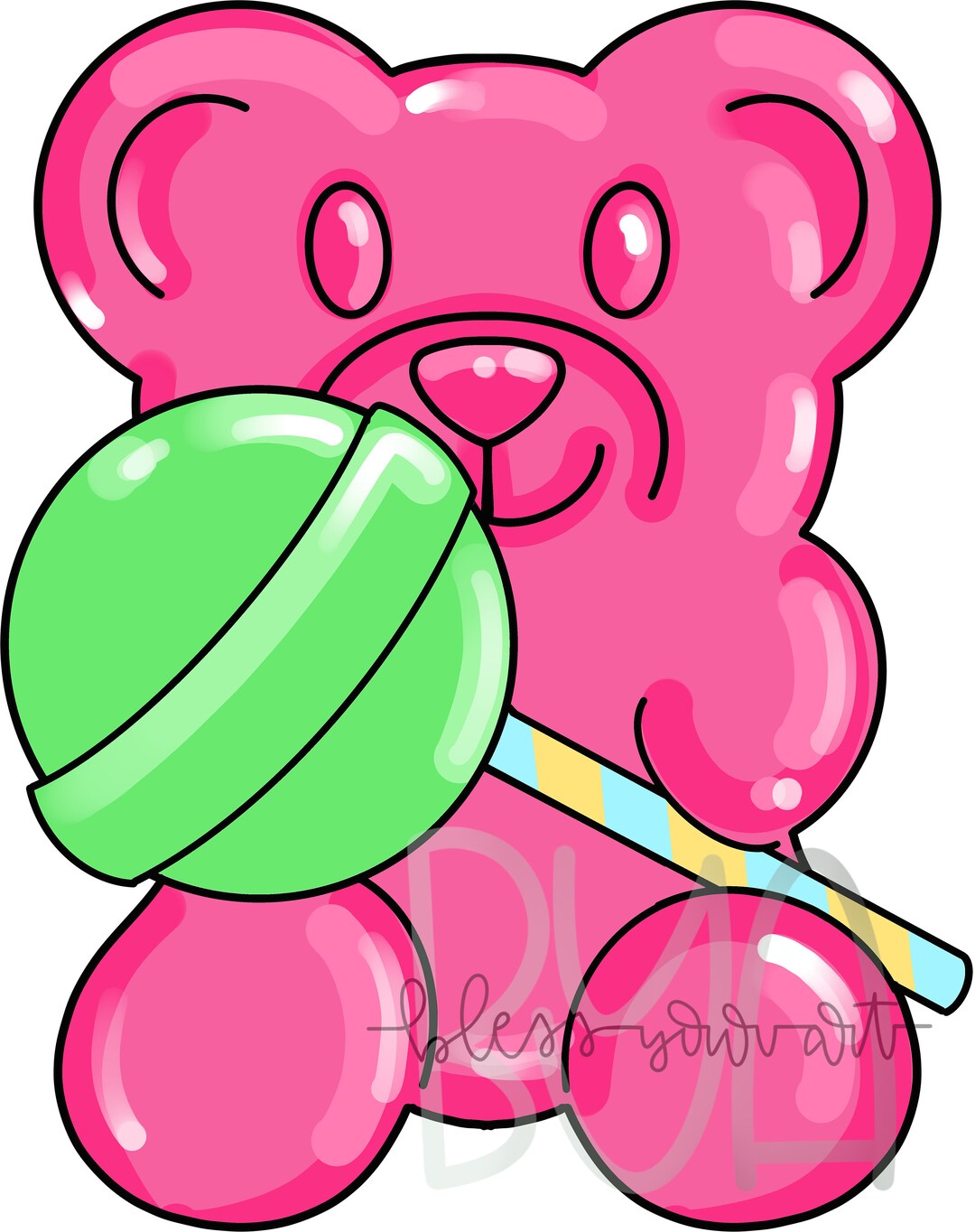 Door Hangertemplate: Gummy Bear Door Hanger Template, Digital Download ...