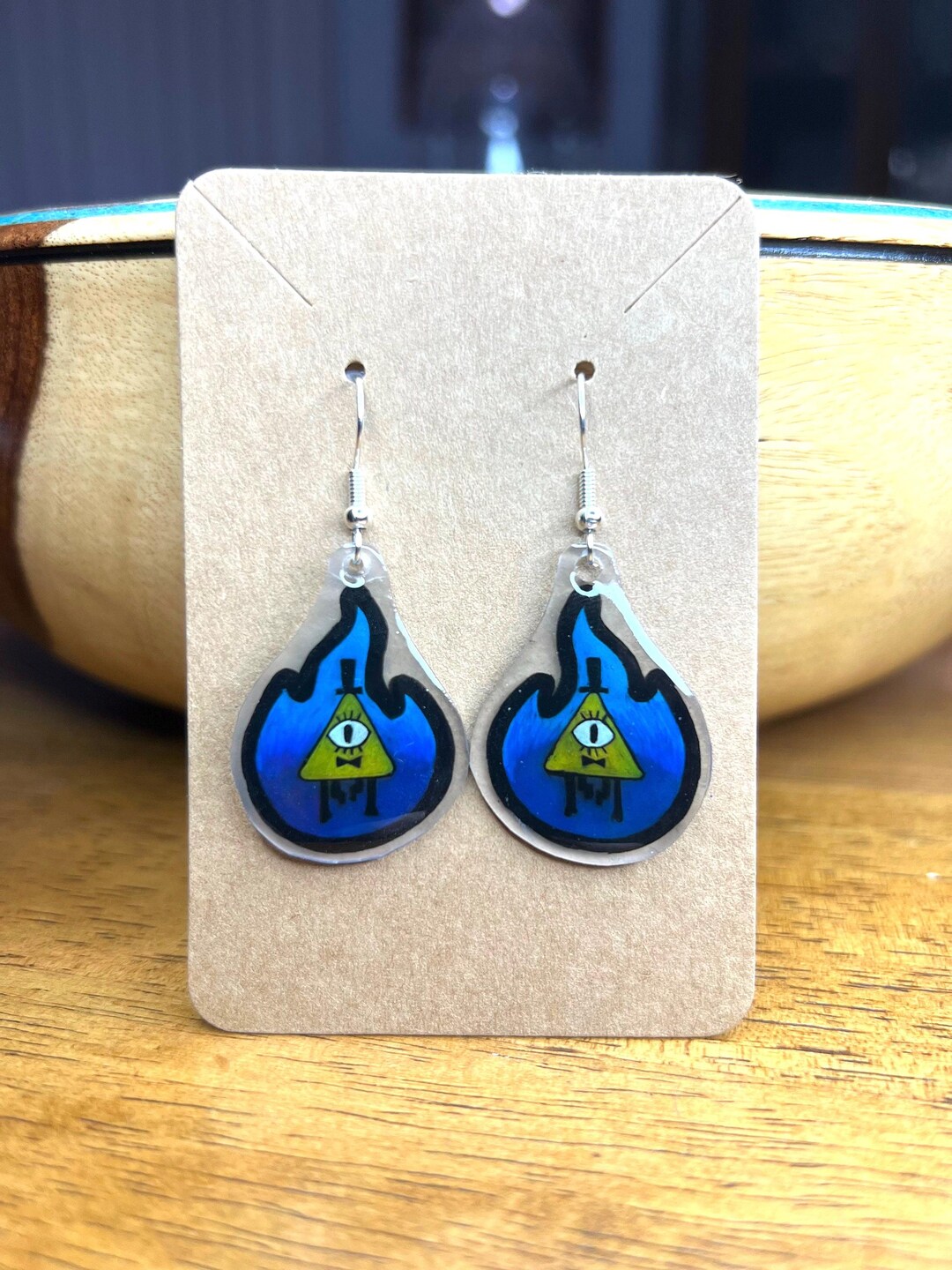 Bill Cipher Flame, Gravity Falls Earrings - Etsy