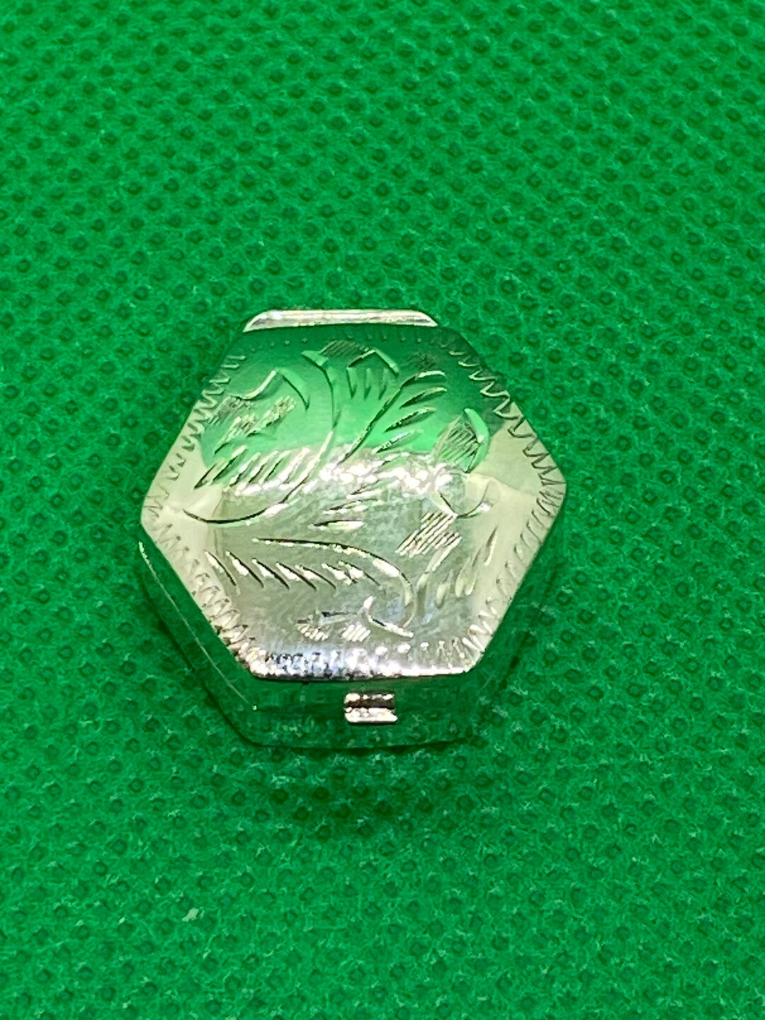 Vintage 925 Sterling Silver Engraved HEXAGON Small Pill Box - Etsy ...
