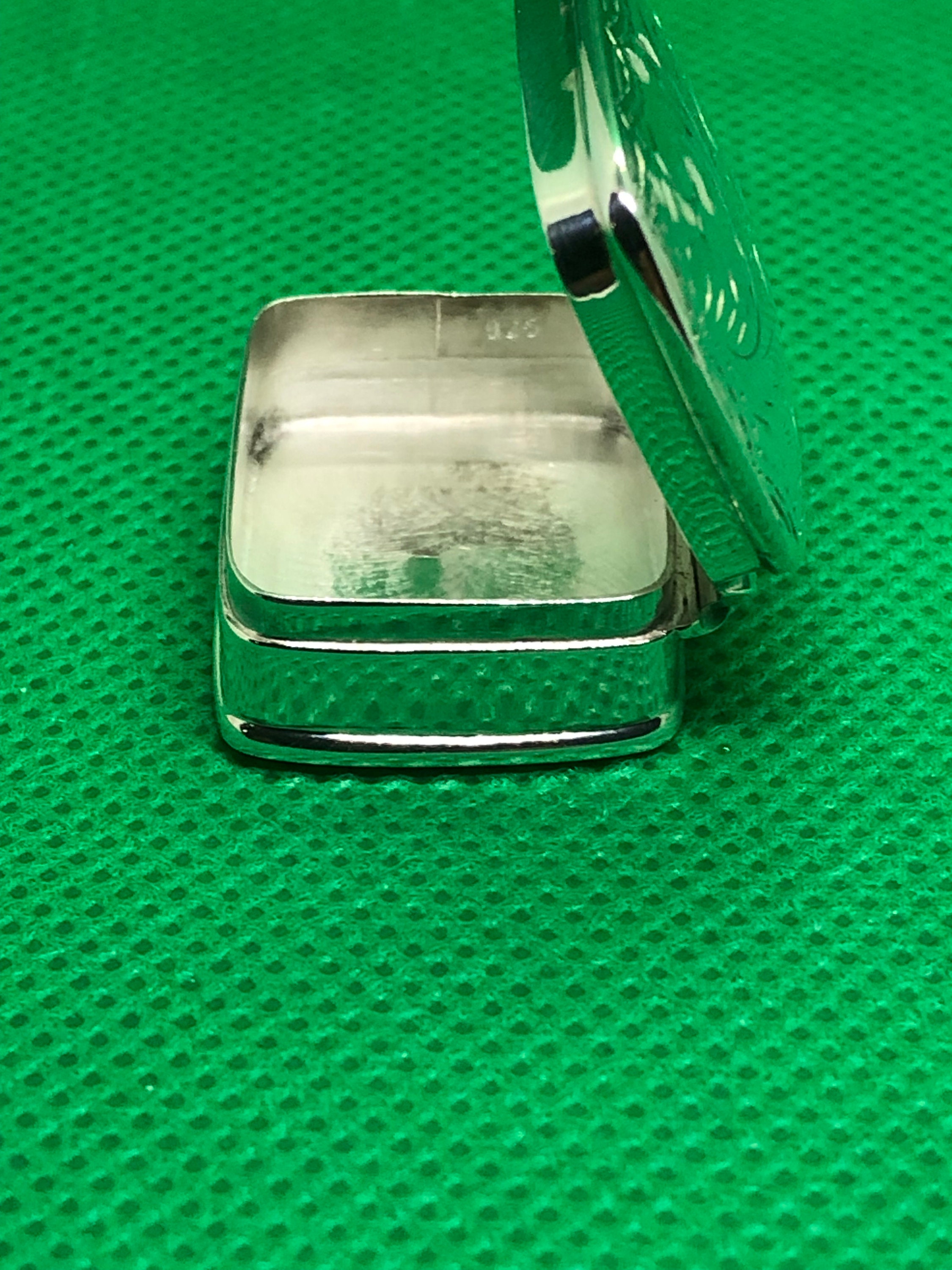 Vintage Sterling Silver Engraved Lid Rectangular Pill Box - Etsy