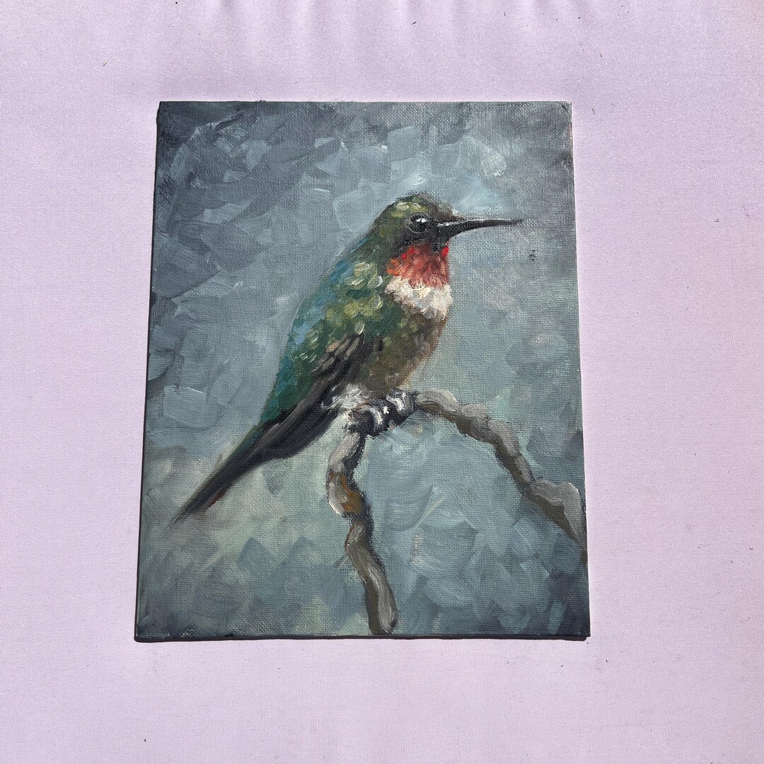 Hummingbird Oil Painting 8x10 - Etsy