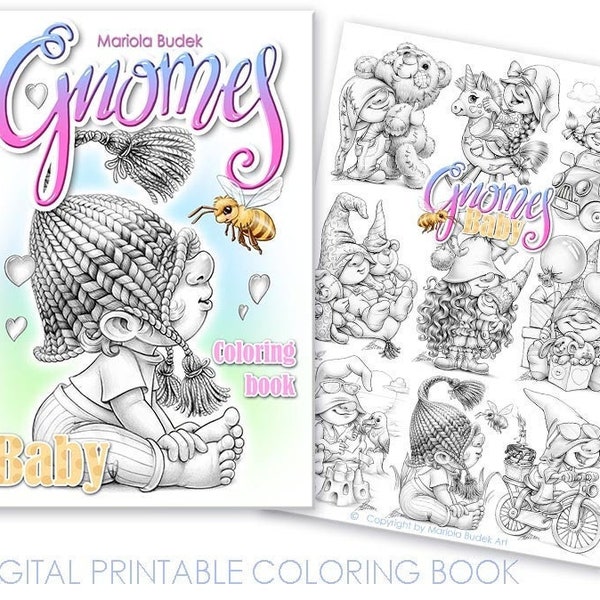 Printable Gnome Coloring Pages - Etsy