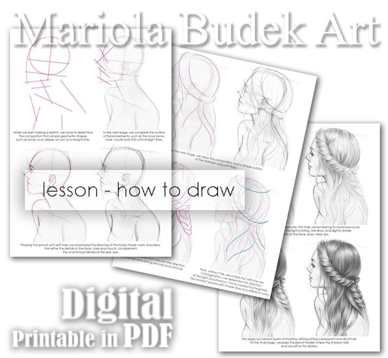 How to Draw - Hairstyle 1 | Mariola Budek - Sketchbook | Printable ...