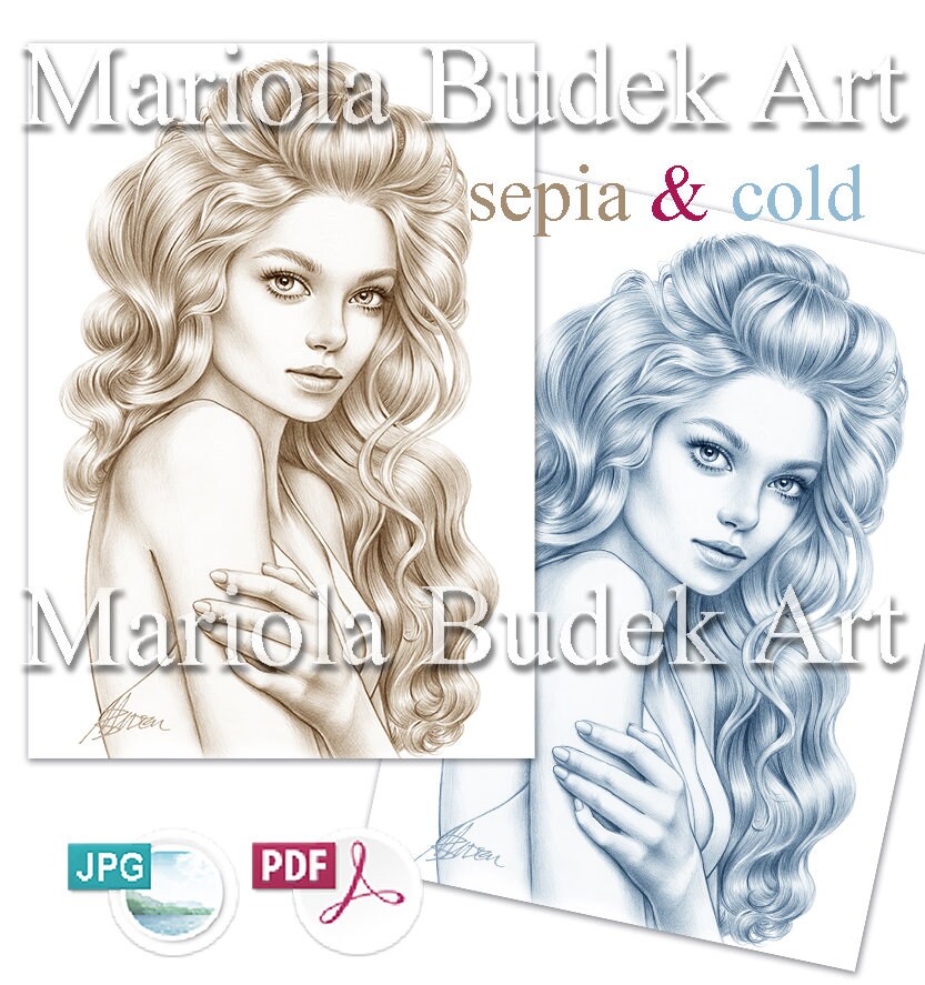 Sophie Mariola Budek Premium Coloring Page Printable - Etsy Sophie Mariola Budek Premium Coloring Page Printable - Etsy